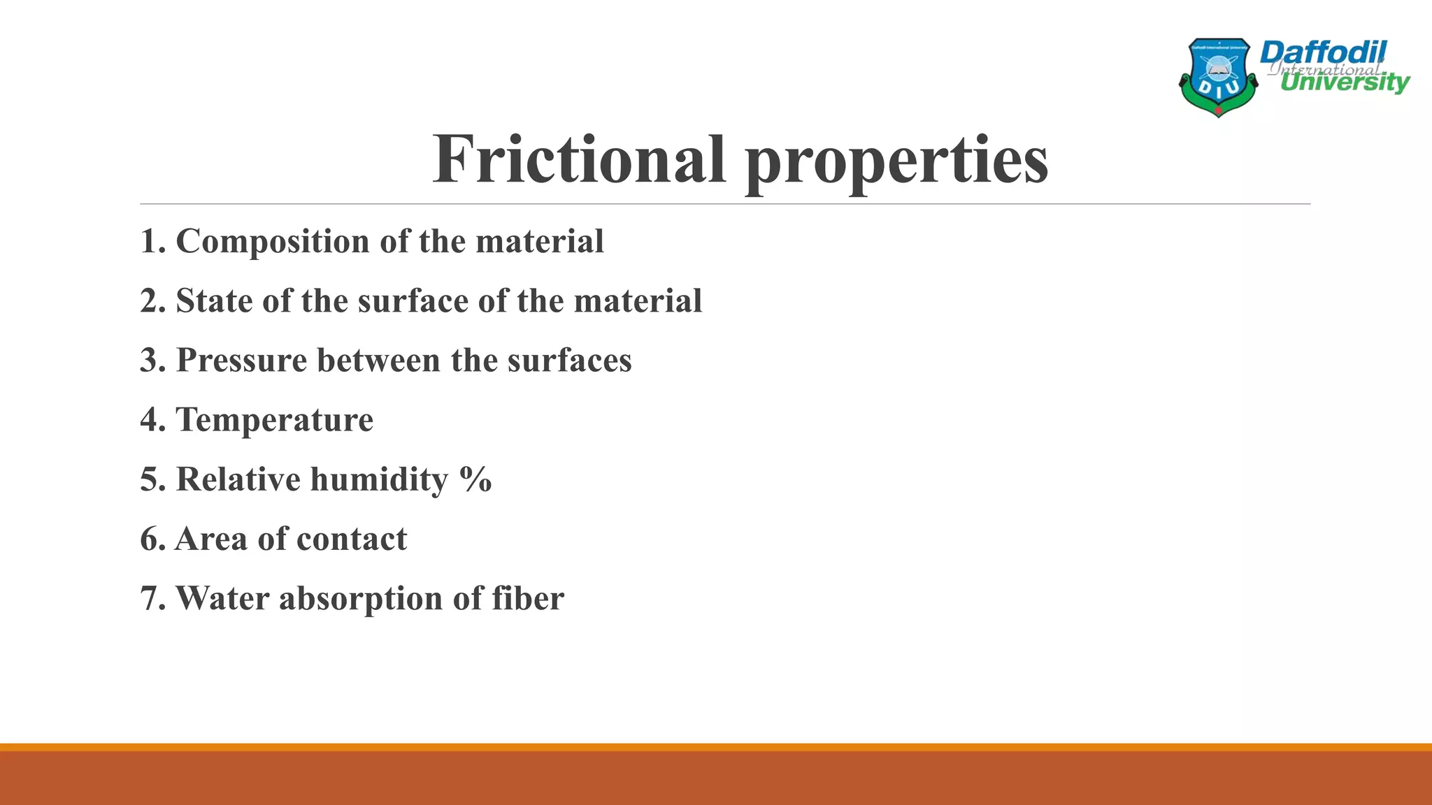 Importance of friction in Textile | PPTX