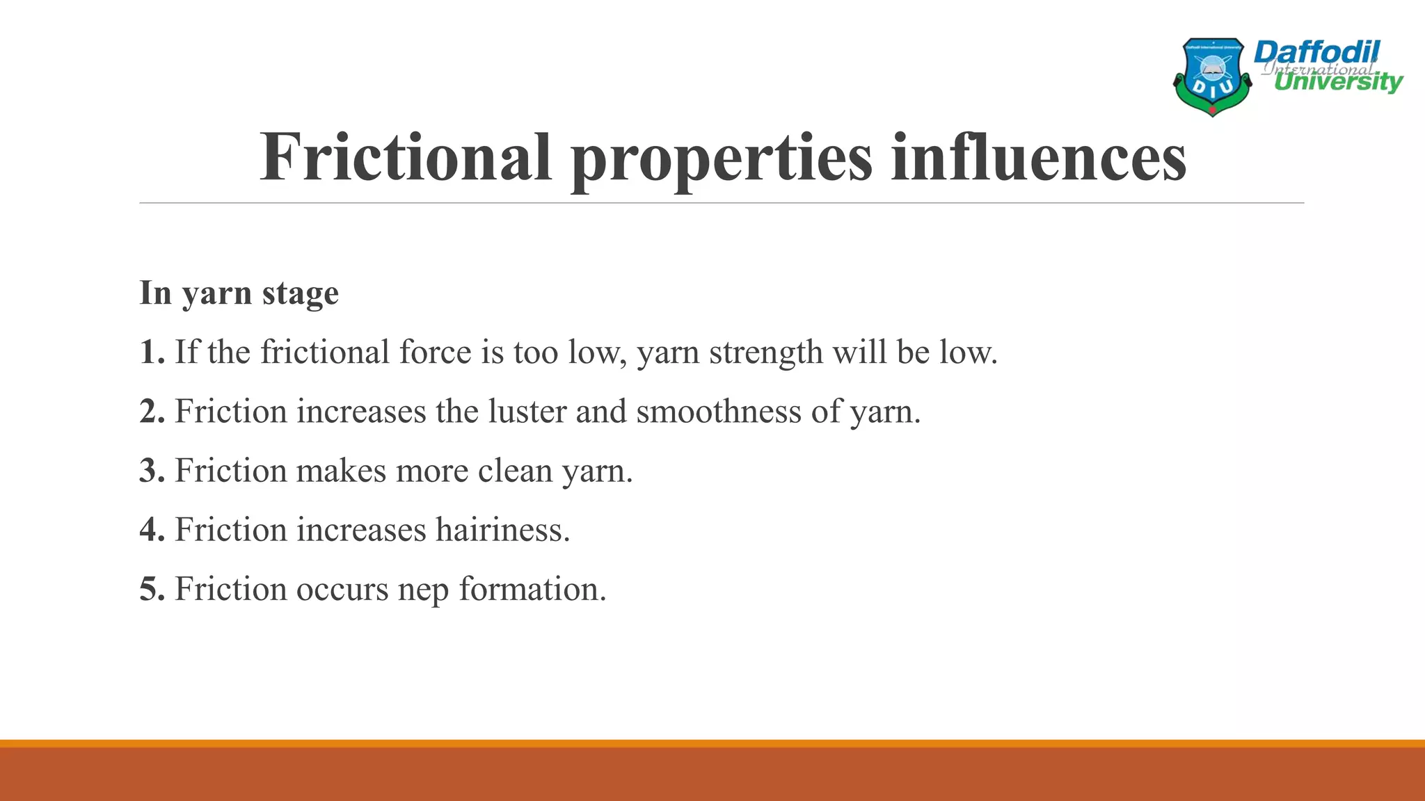 Importance of friction in Textile | PPTX