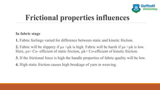 Importance of friction in Textile | PPTX