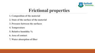 Importance of friction in Textile | PPTX