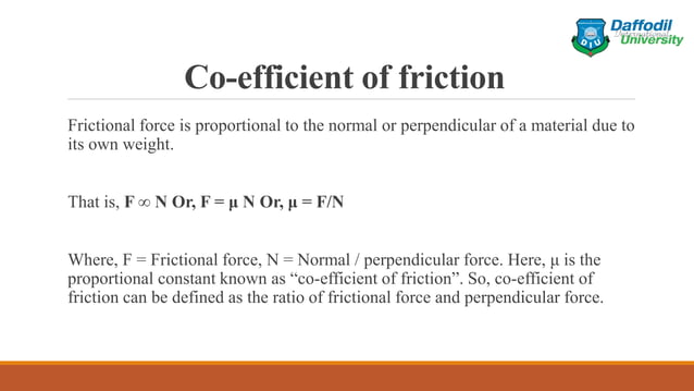Importance of friction in Textile | PPTX