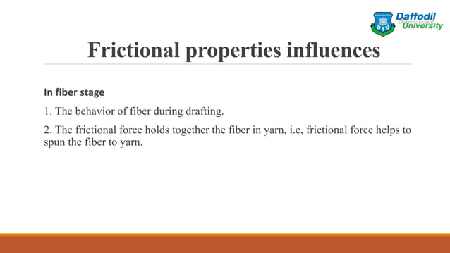 Importance of friction in Textile | PPTX