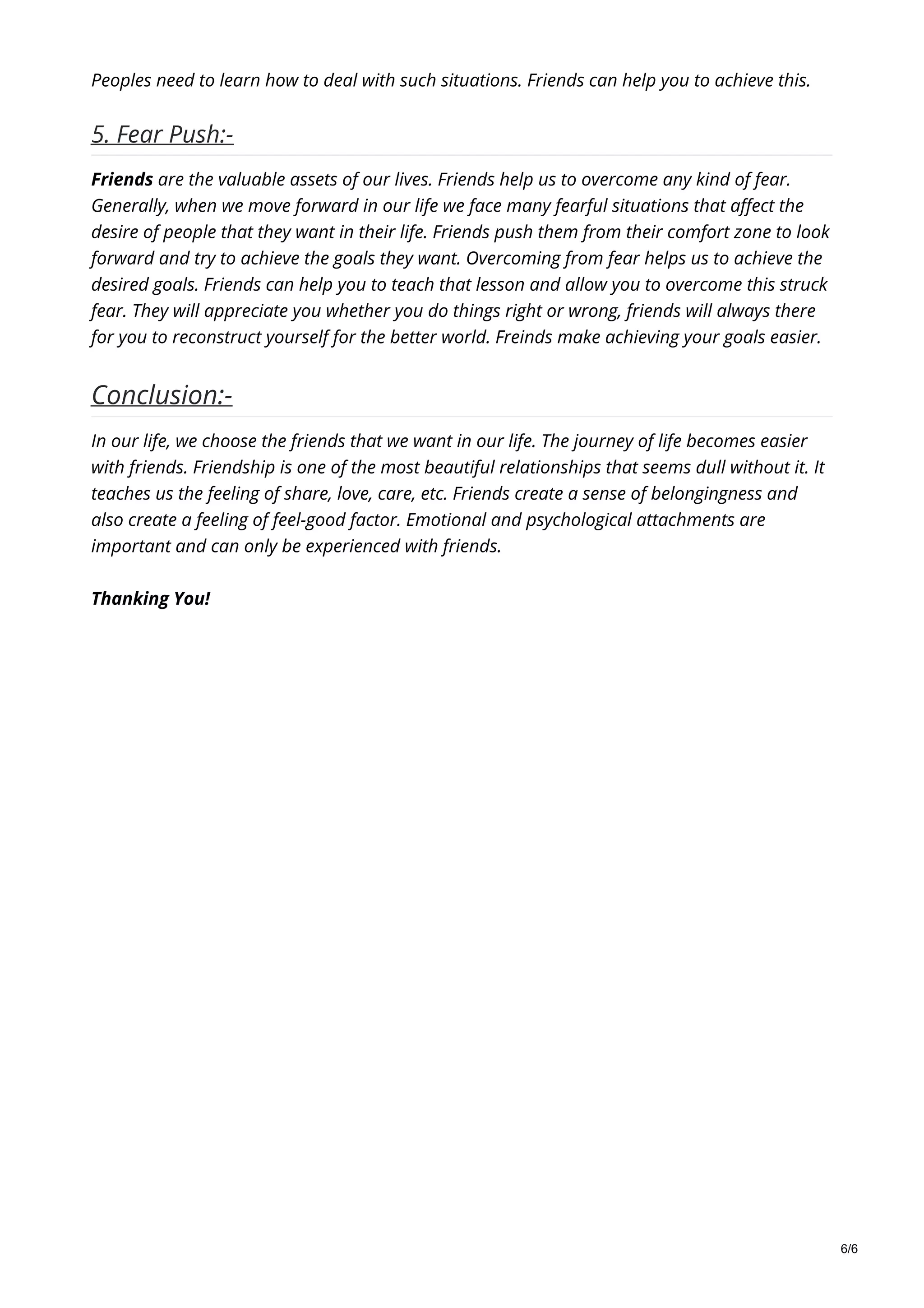 Importance of friendship why friends are important | PDF