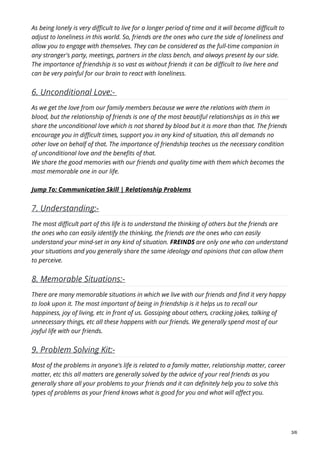 Importance of friendship why friends are important | PDF