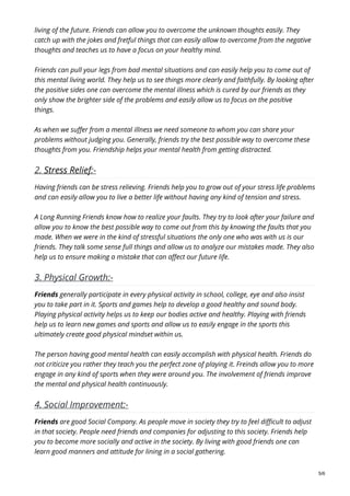 Importance of friendship why friends are important | PDF