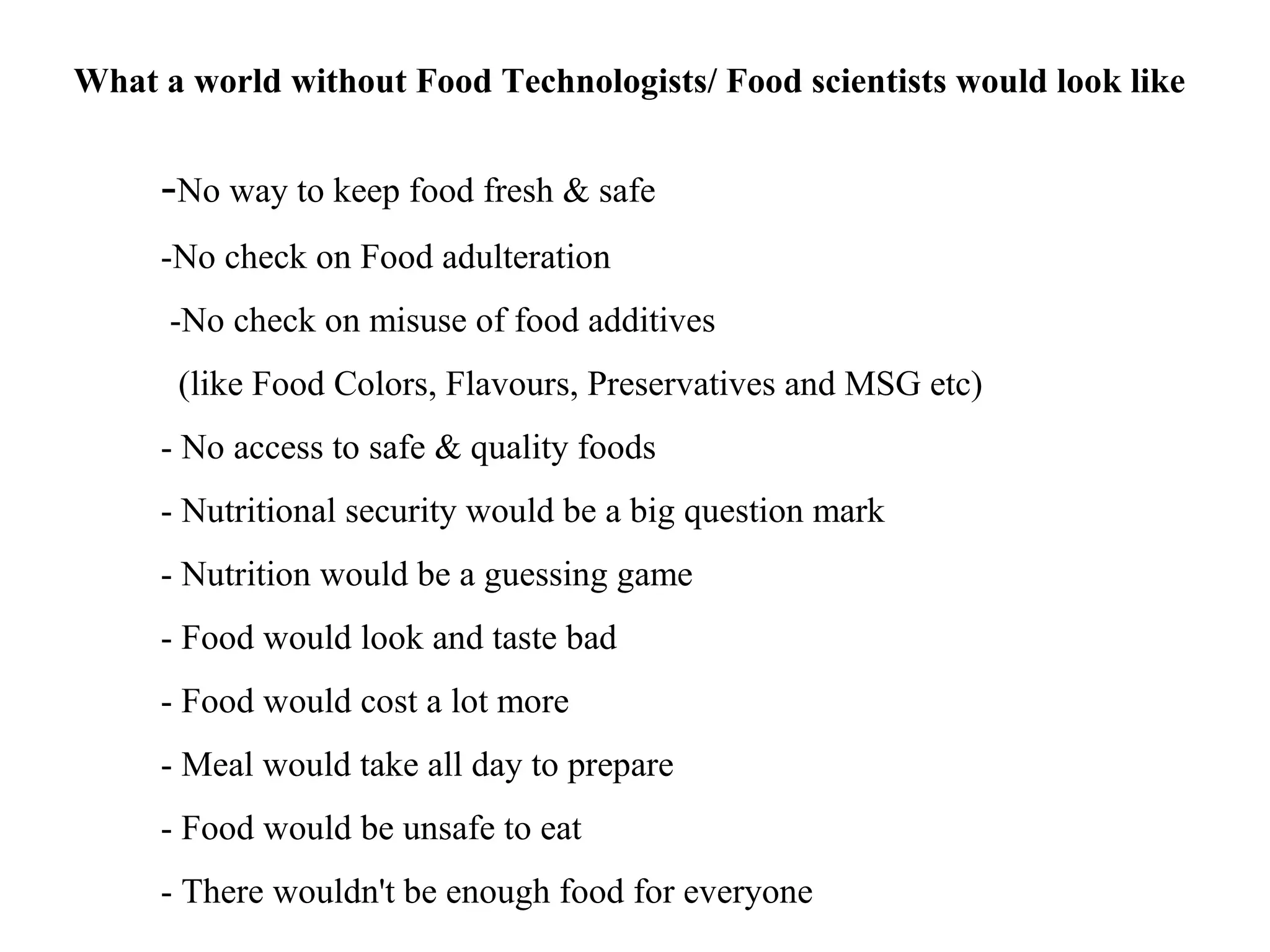 Importance of Food Technology: Today & Tomorrow in Telangana State | PPT