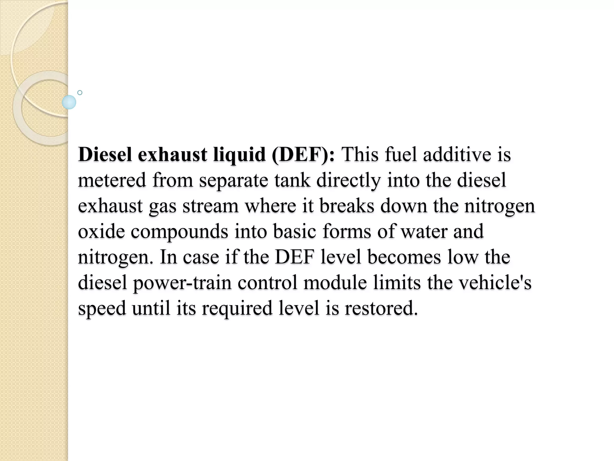 Importance of Fuel Additives | PPTX