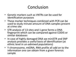 Genetic Markers and their importance in Forensics | PPTX