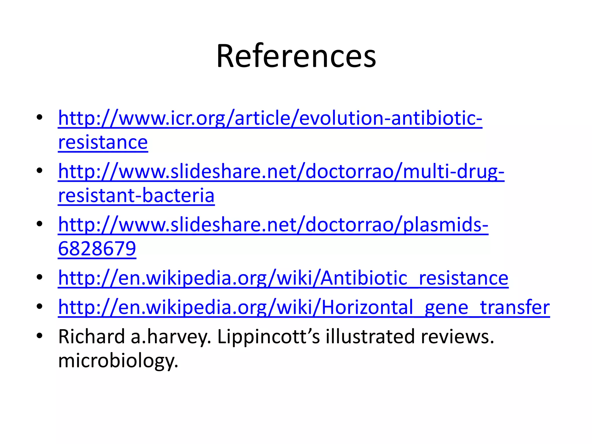 Importance of gene transfer in antibiotic resistance | PPTX