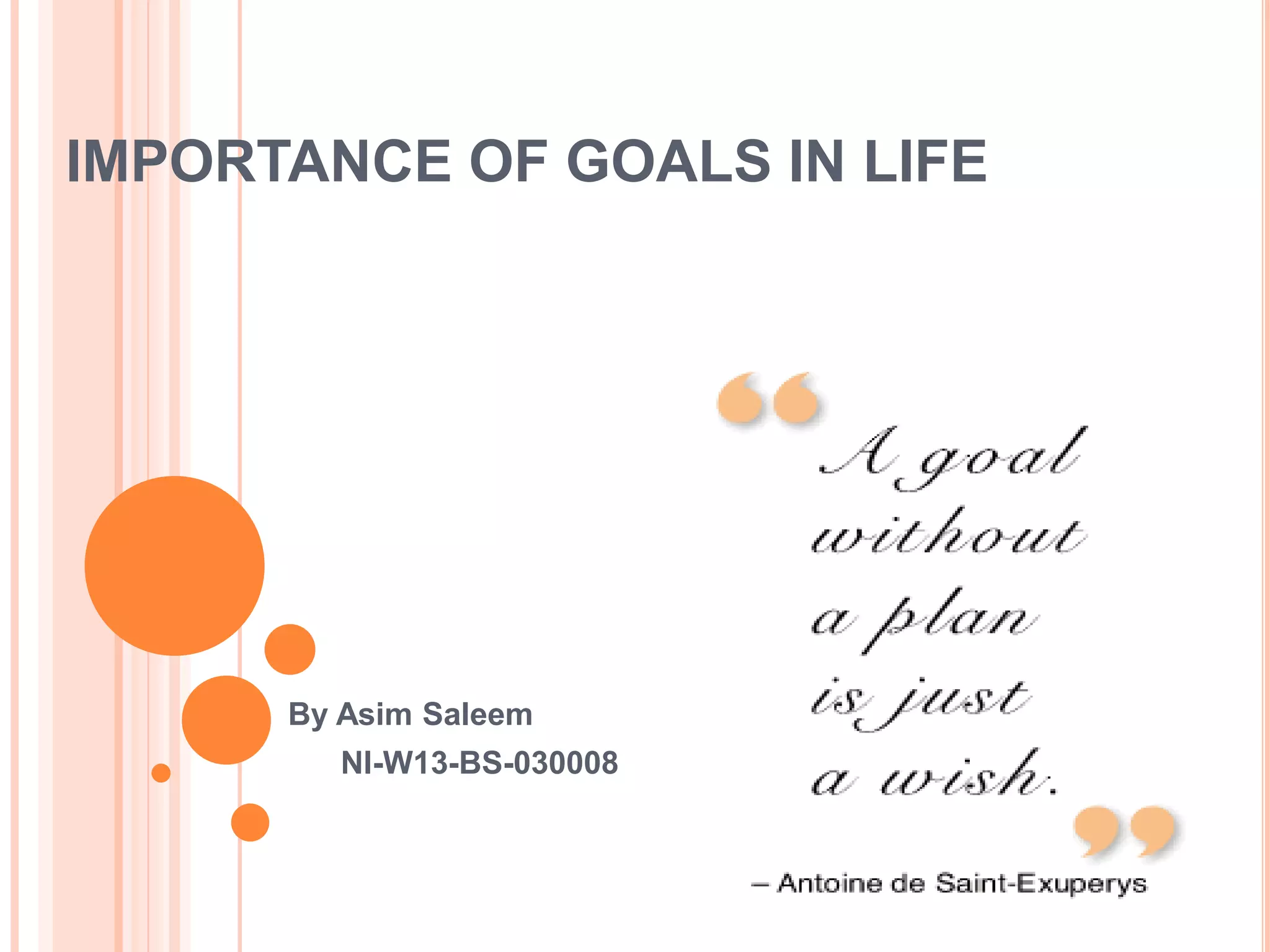 Importance of Goals. | PPT