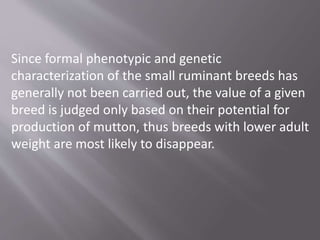Importance of goat genetic resources | PPTX