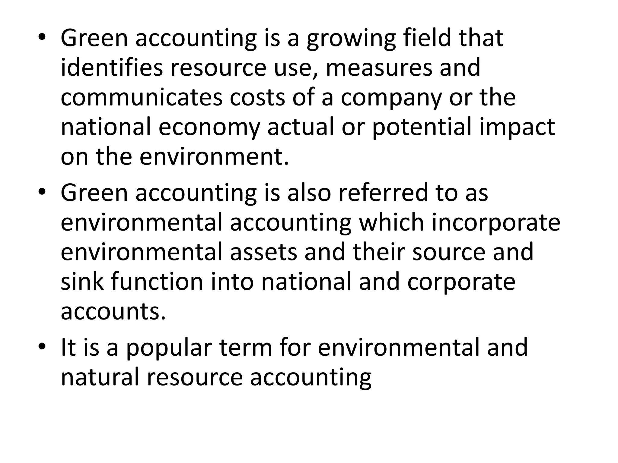 Importance of green accounting for sustainable development | PPTX