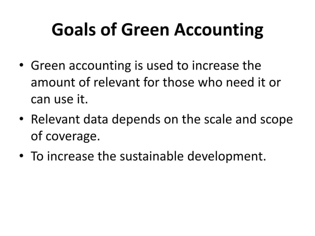 Importance of green accounting for sustainable development | PPTX | Green Solutions | Business
