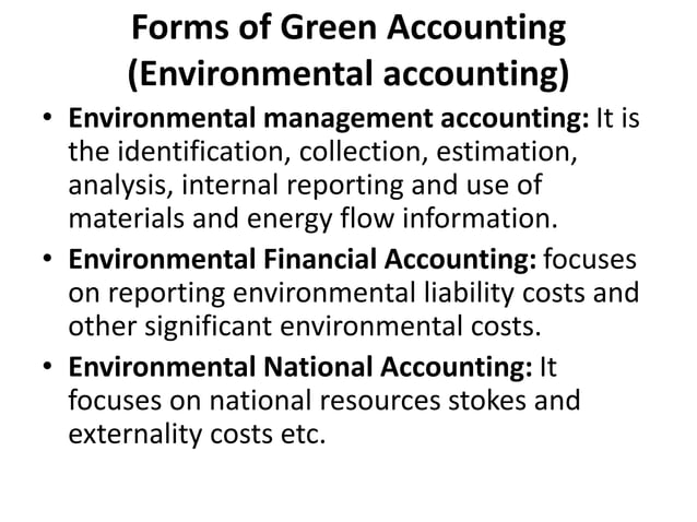 Importance of green accounting for sustainable development | PPTX | Green Solutions | Business