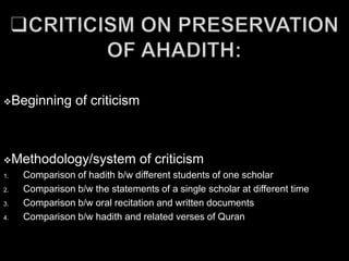 Importance of hadith | PPTX