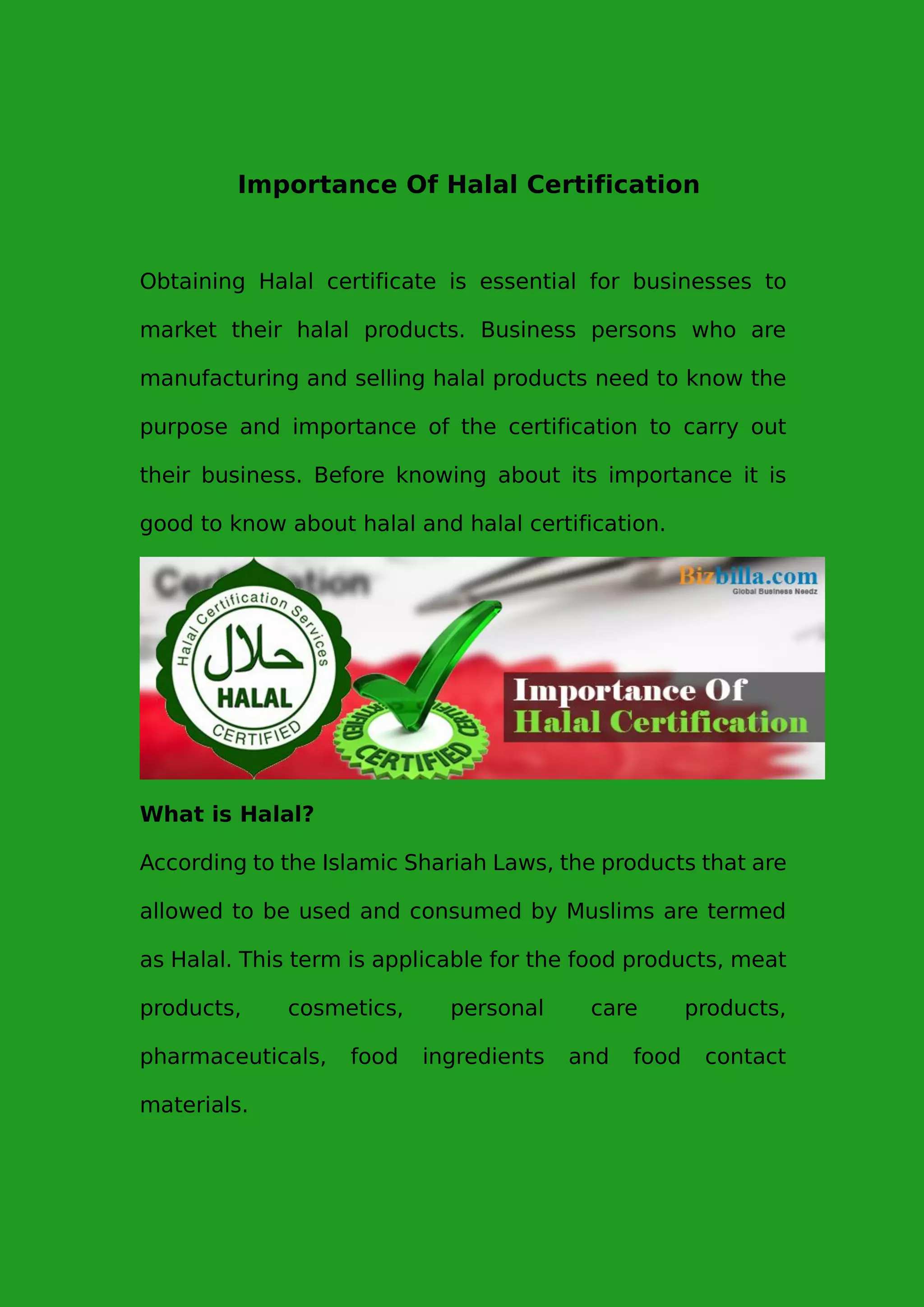 Importance of halal certification | PDF