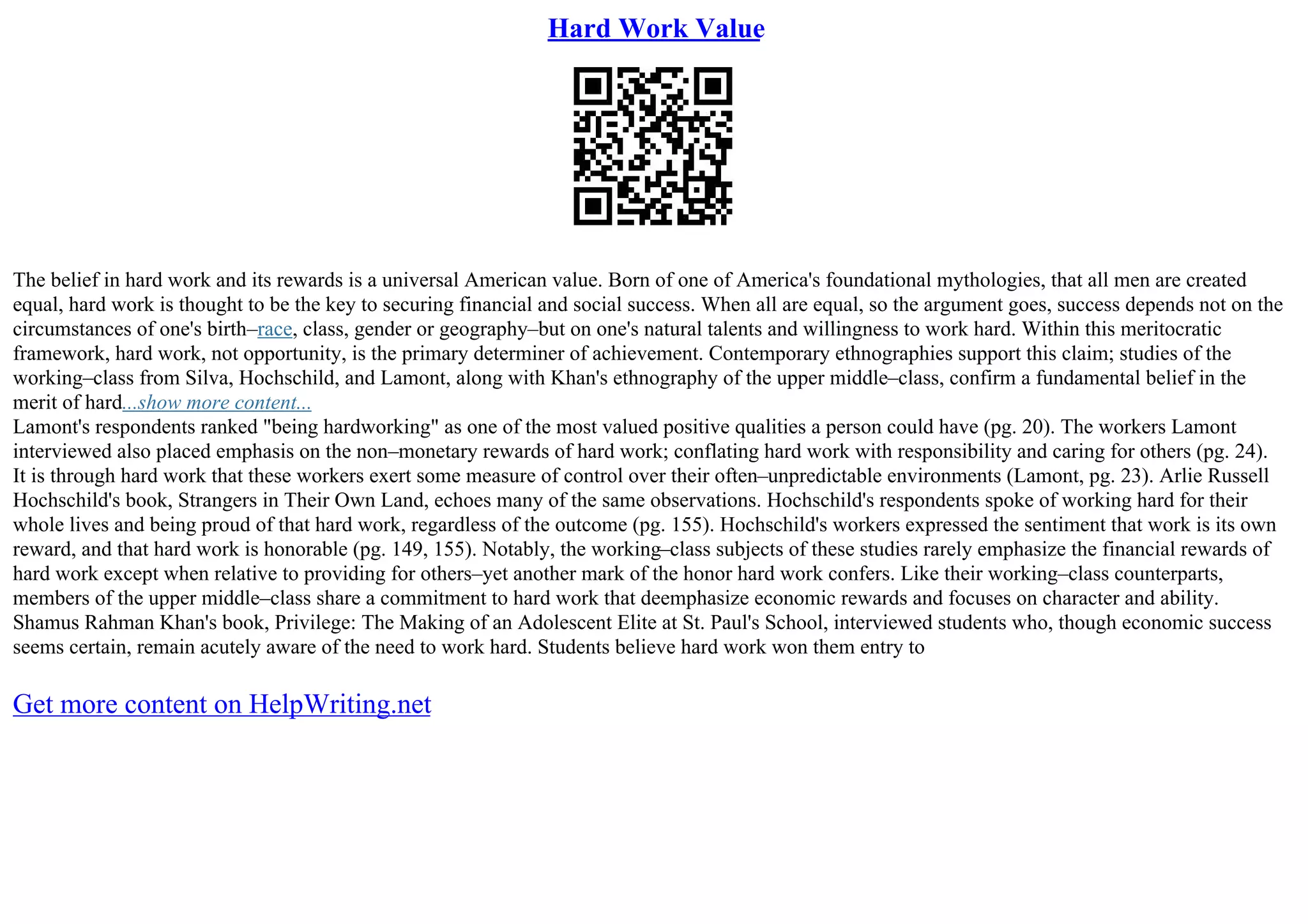 Importance Of Hard Work | PDF