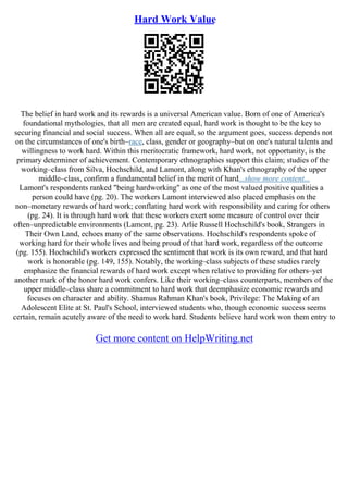 Importance Of Hard Work Essay | PDF