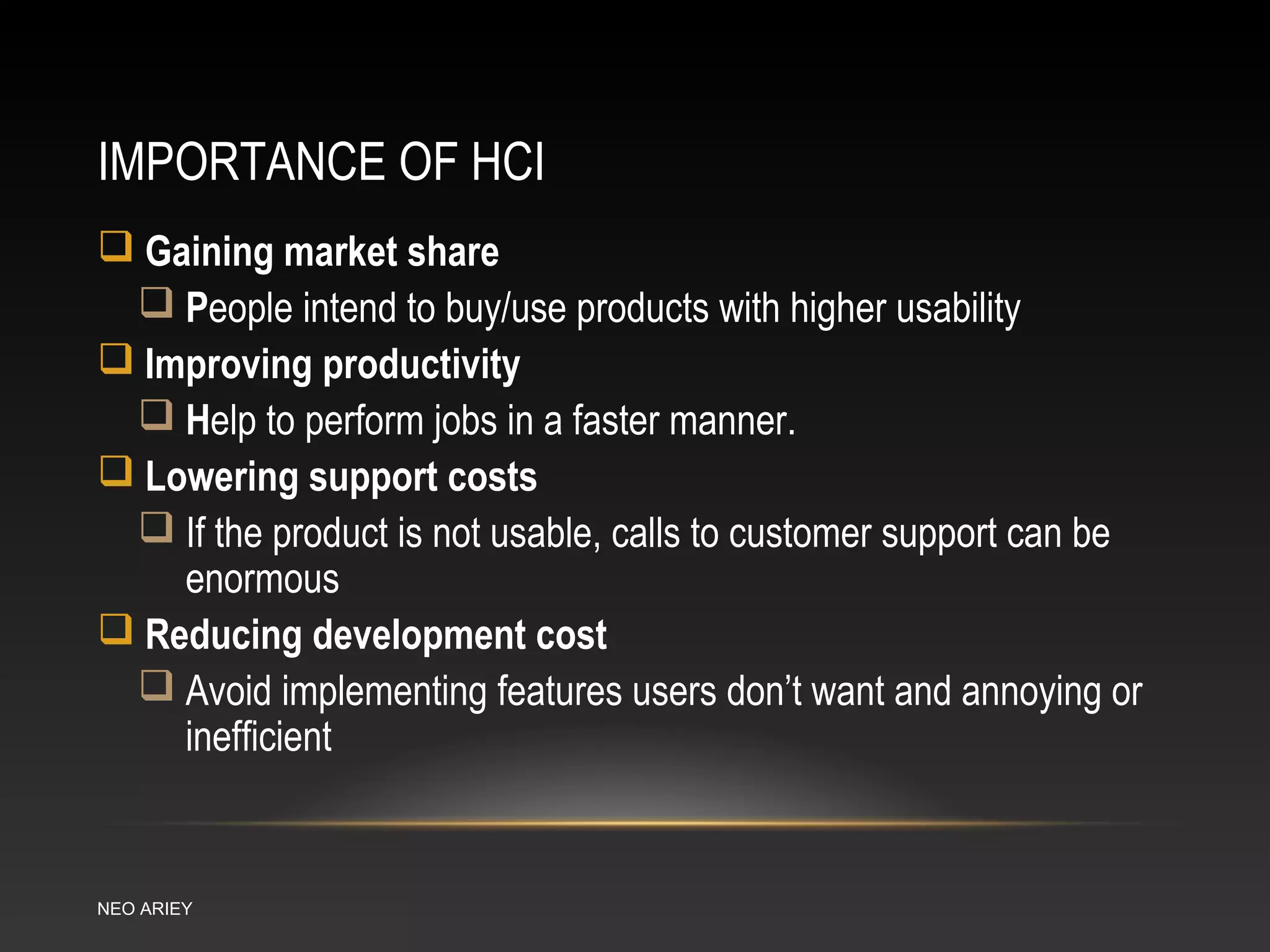 Importance of hci in multimedia courseware development (new) | PPT