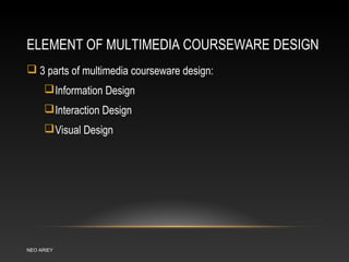 Importance of hci in multimedia courseware development (new) | PPT