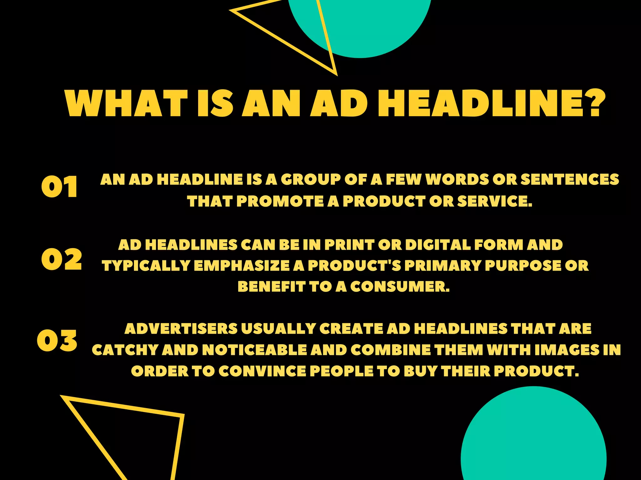 IMPORTANCE IN AN HEADLINE IN AN ADVERTISEMENT COPY | PDF