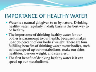 Importance of healthy water | PPTX | Chemistry | Science