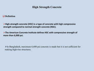 Importance of high strength concrete | PPT