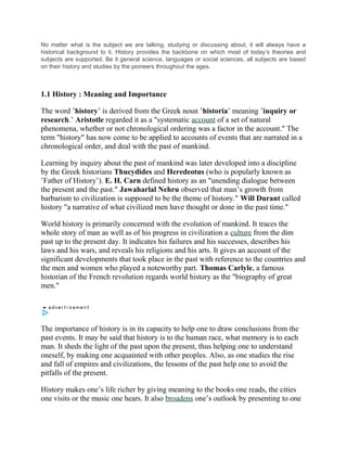 Importance of history | DOC