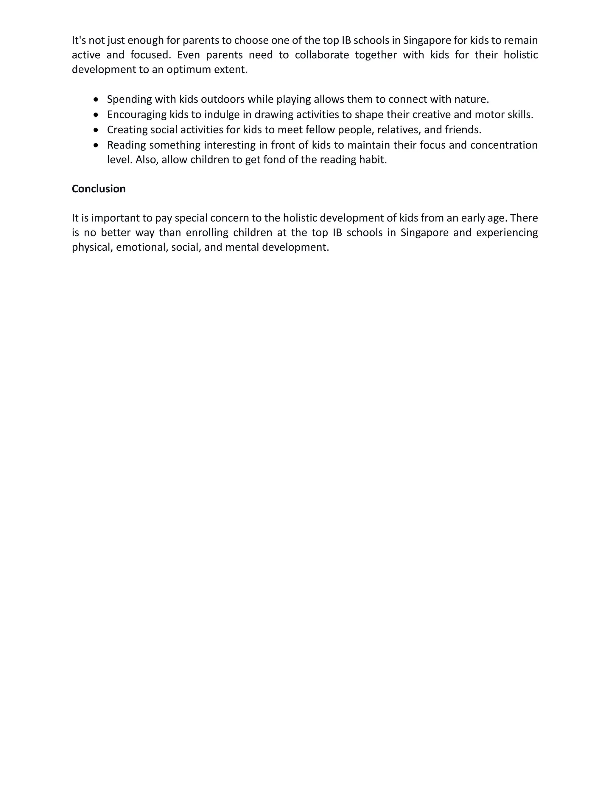 Importance of Holistic Development for Early Childhood | PDF
