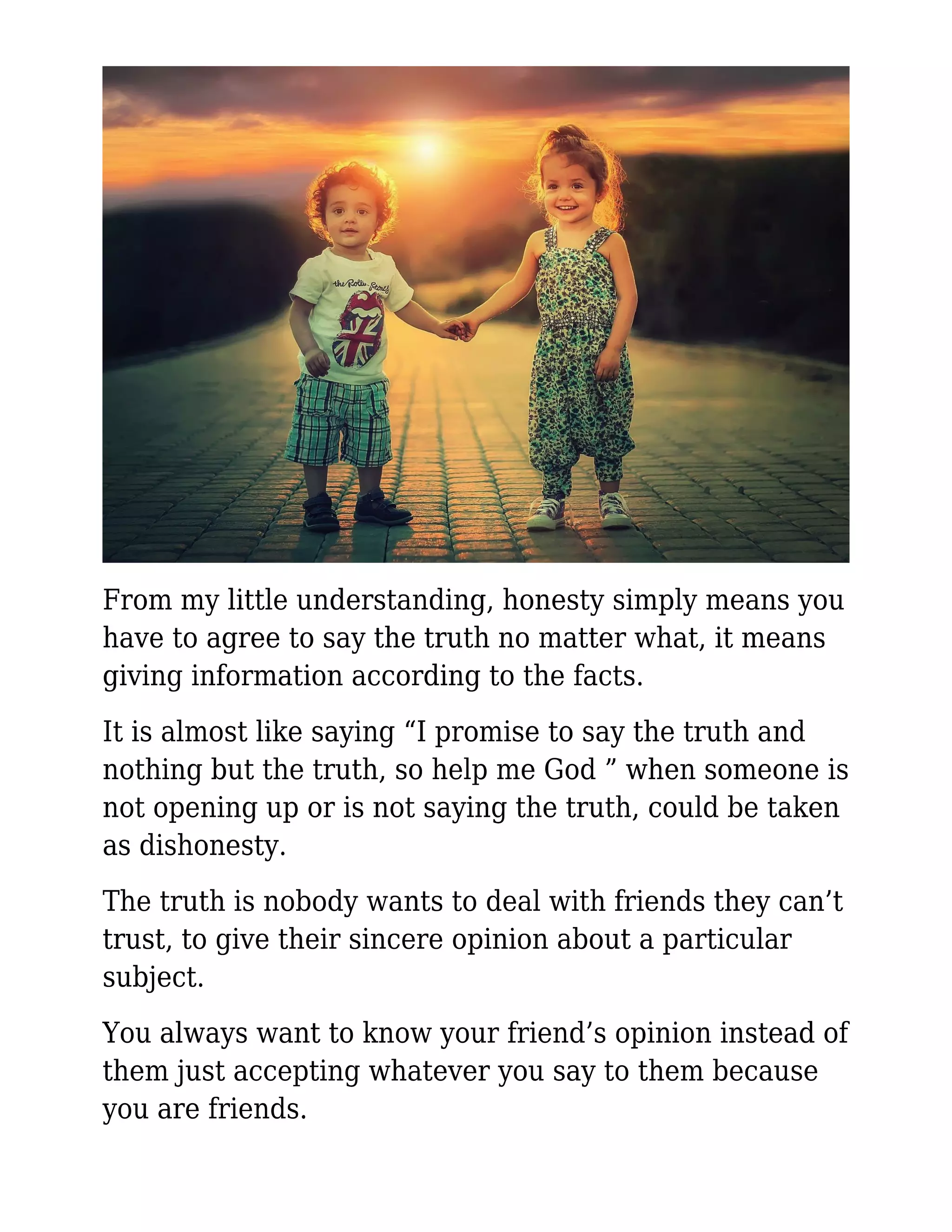 Importance of honesty in friendship | PDF