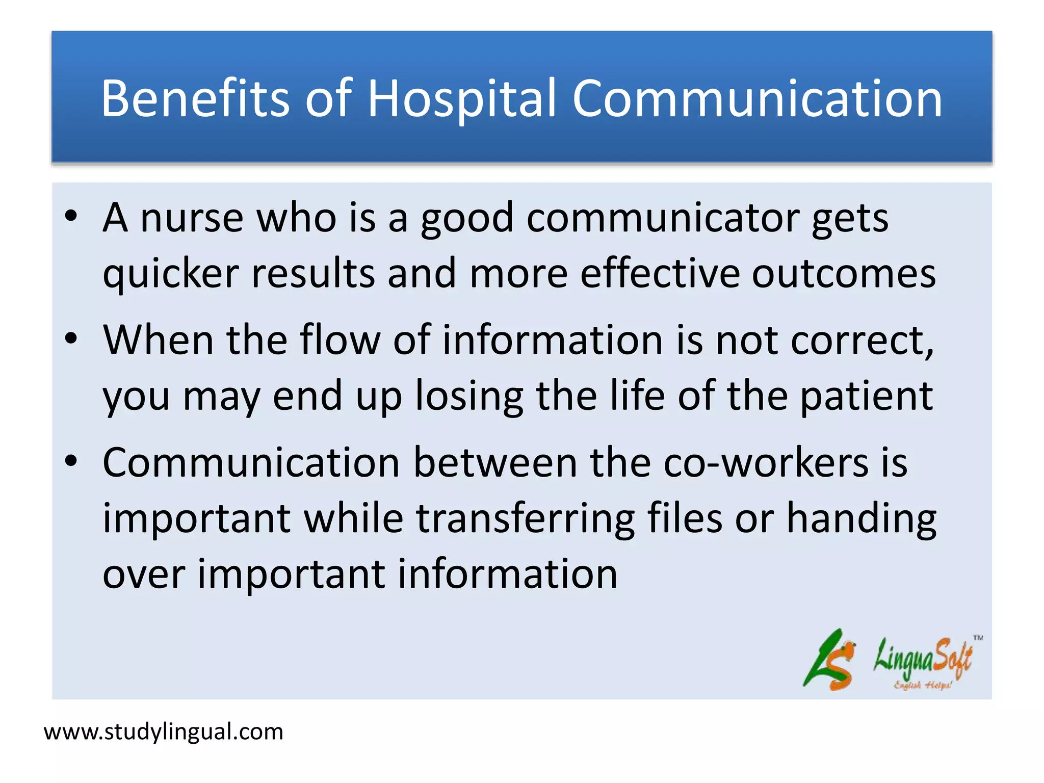 Importance of Hospital Communication | PPTX