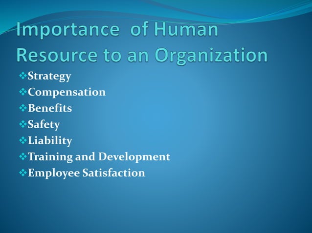 Importance of HRM for an organization. | PPTX