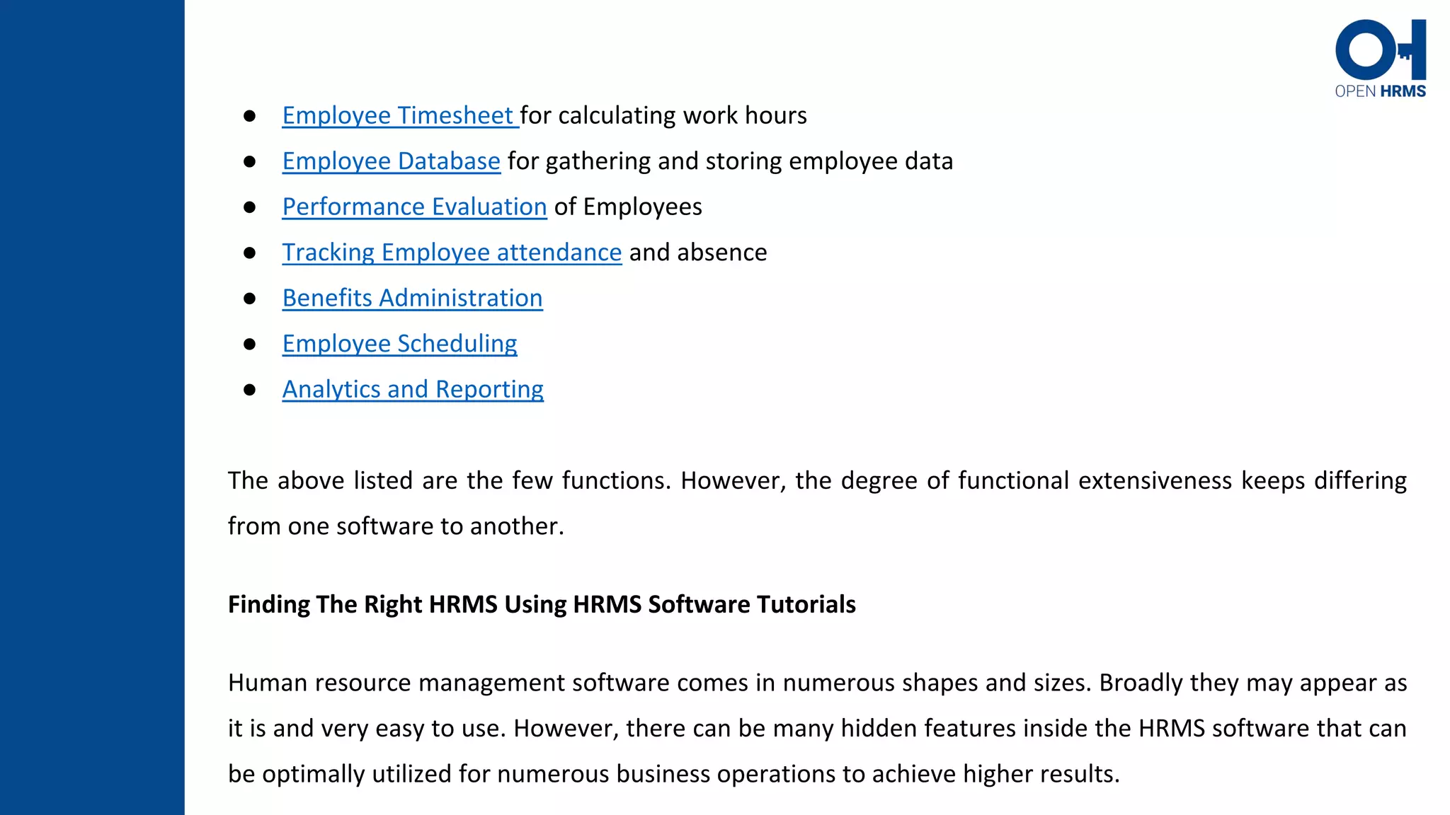 Importance of HRM Software Tutorials | PPT