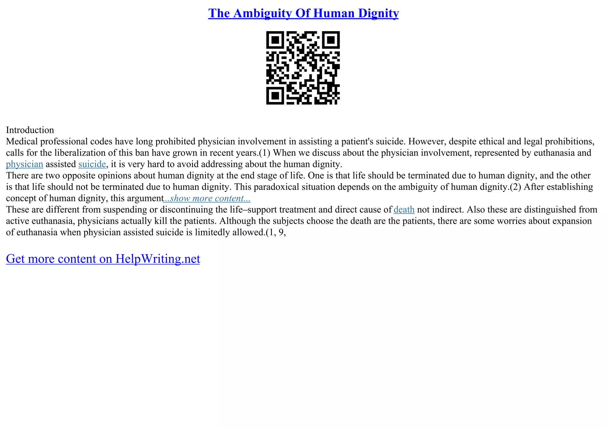 Importance Of Human Dignity | PPT