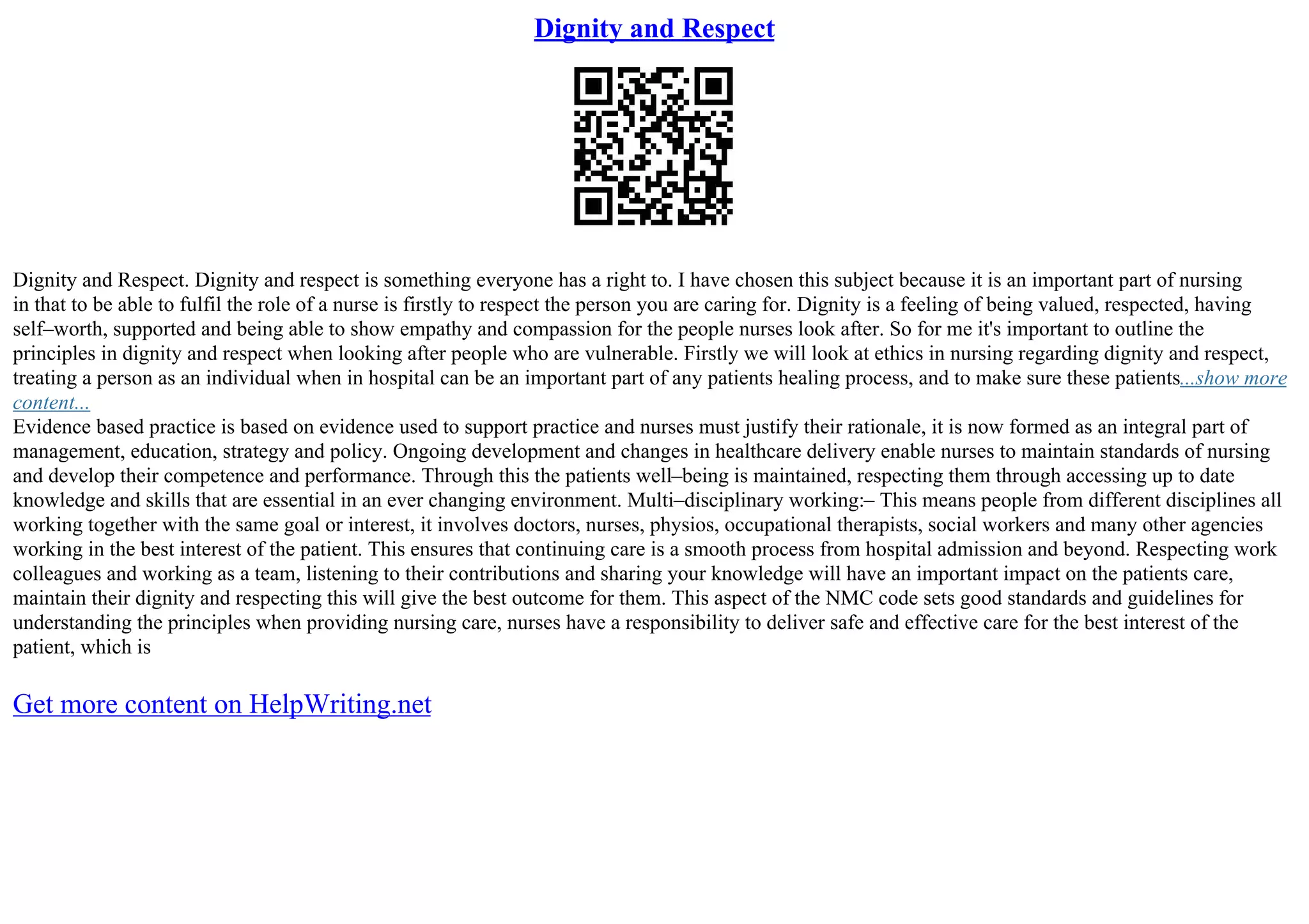 Importance Of Human Dignity | PPT