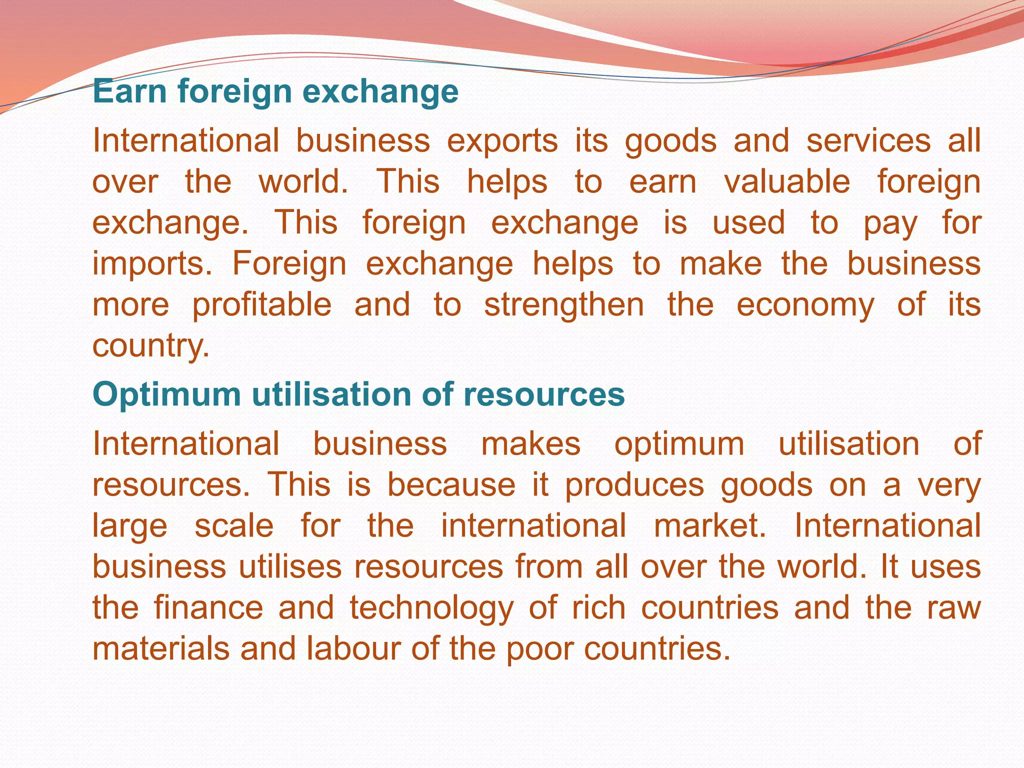 IMPORTANCE OF INTERNATIONAL BUSINESS | PPTX