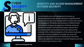 Importance of Identity and Access Management | PDF