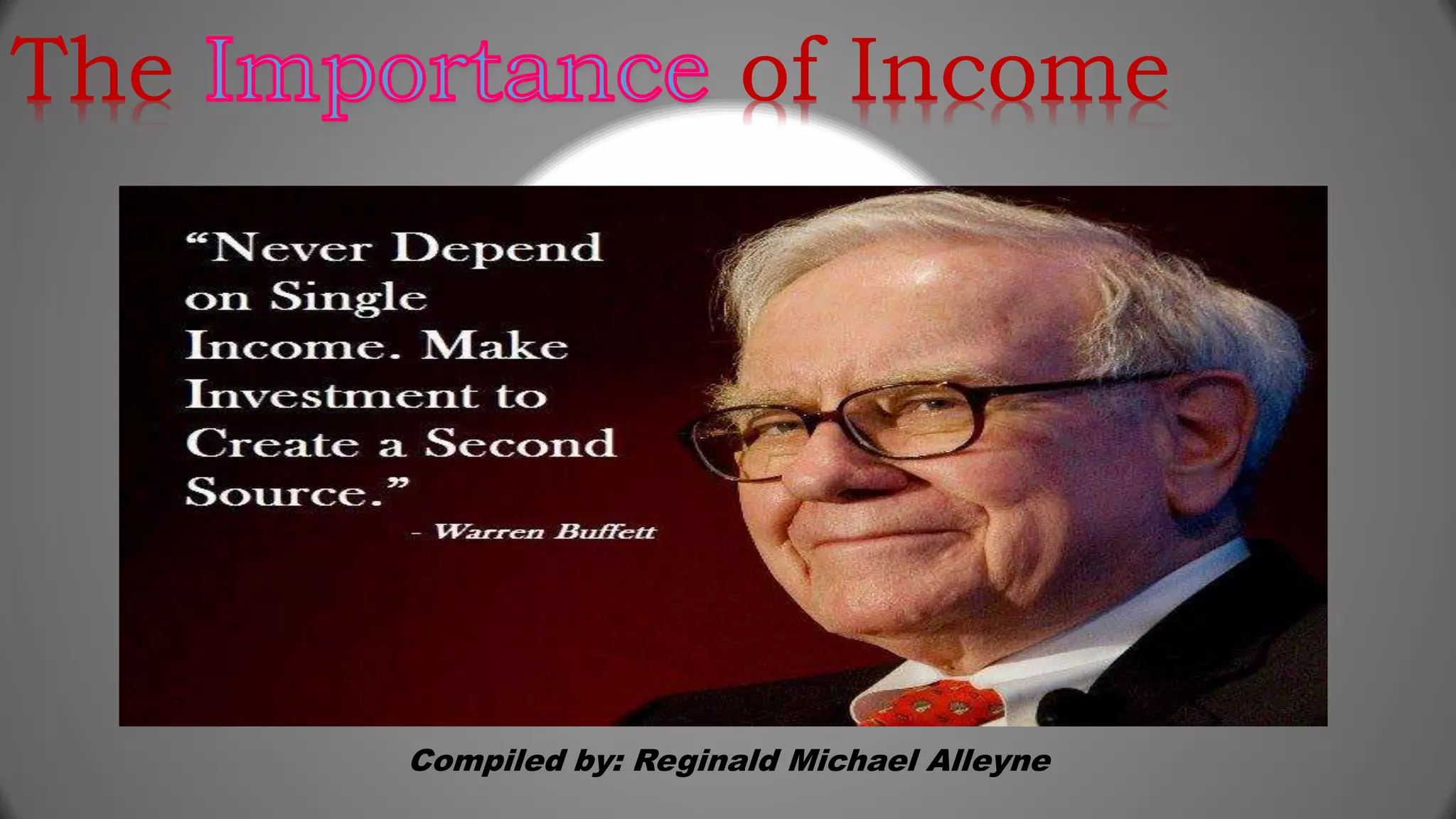 The Importance of Income | PPTX