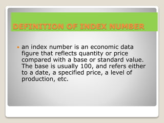 Importance of index number in managerial decision making | PPTX