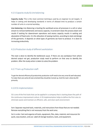 Importance of industrial engineering department in rmg sector | PDF