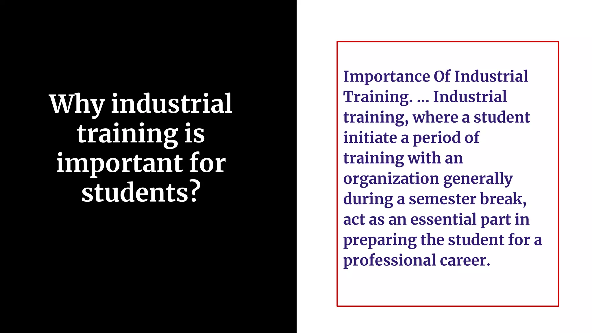Importance of industrial training | PPTX