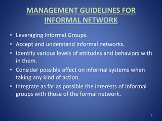 Importance of informal networks in workplace | PPTX