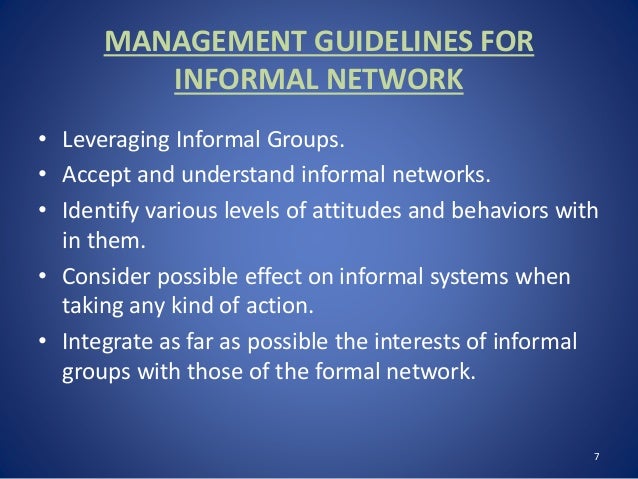 Importance of informal networks in workplace