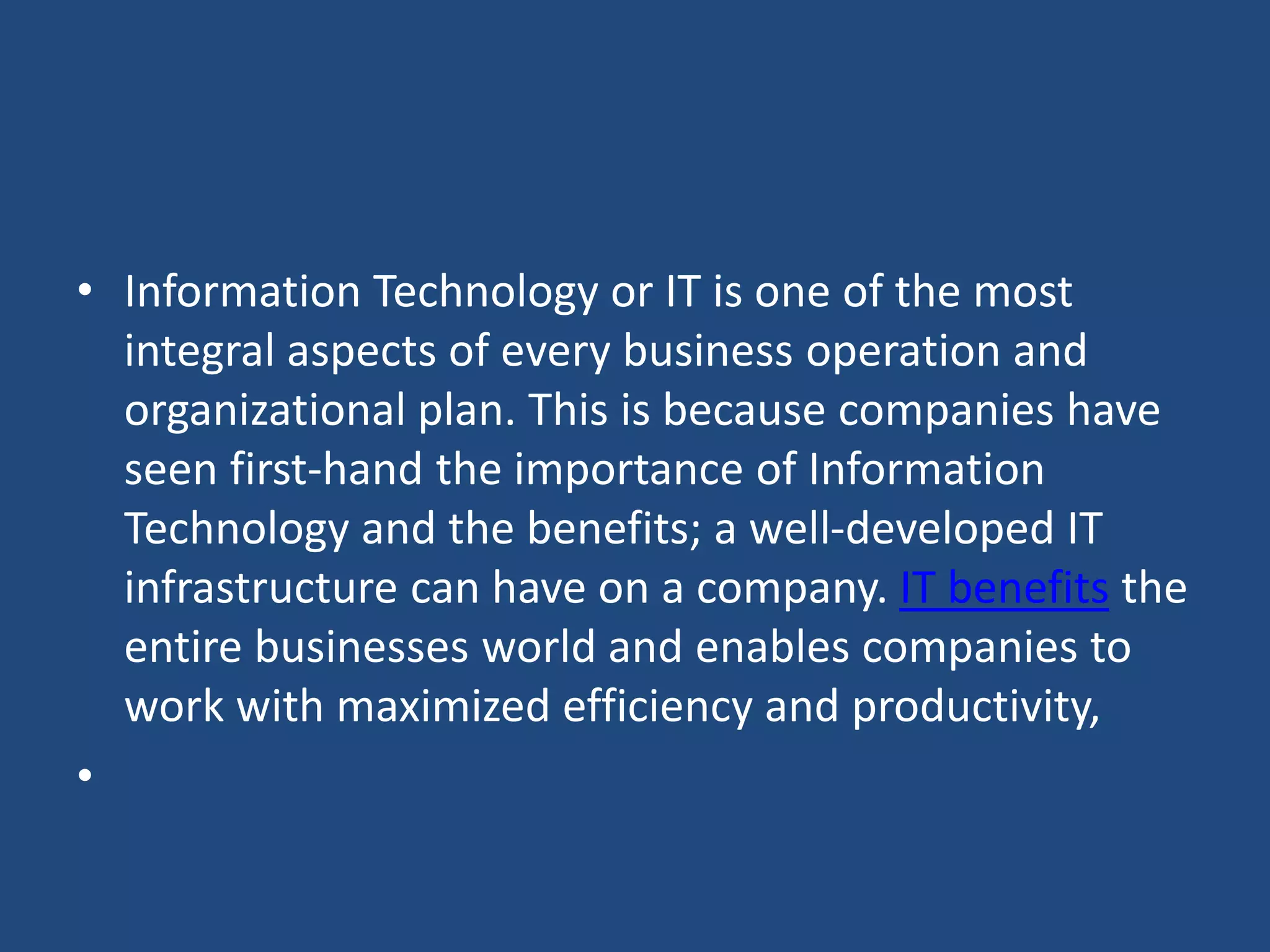 Importance of Information Technology in Today’s World! | PPTX