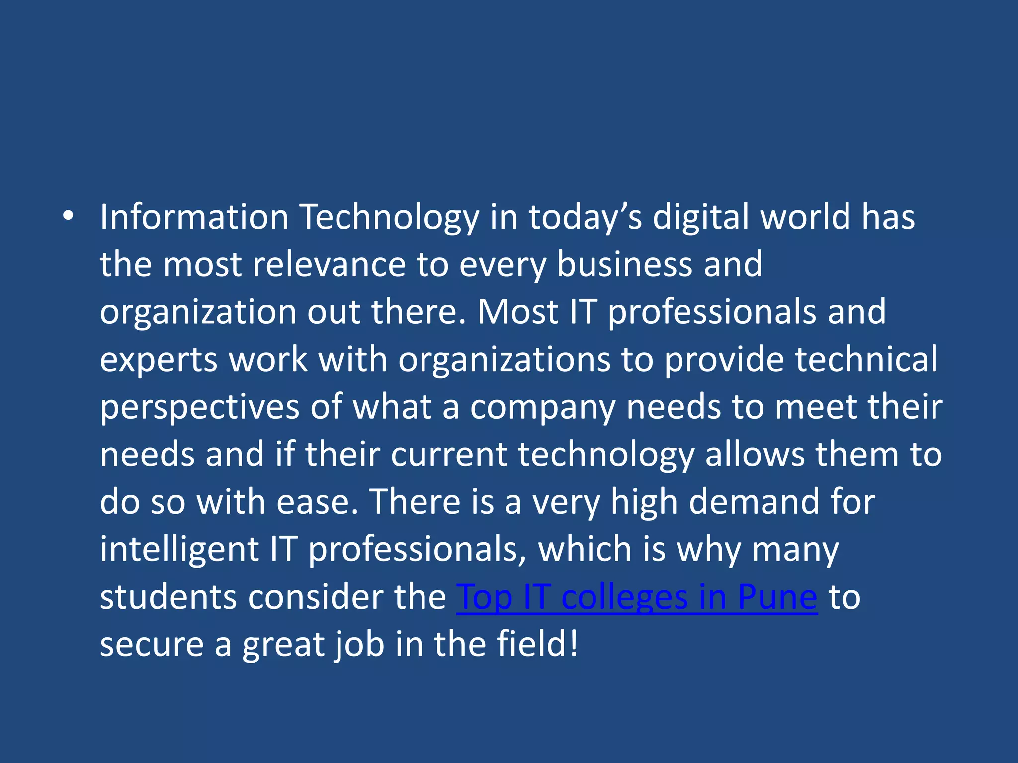 Importance of Information Technology in Today’s World! | PPTX