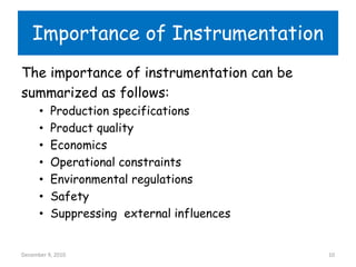 IMPORTANCE OF INSTRUMENATION SYSTEM AND WHERE USED.ppt