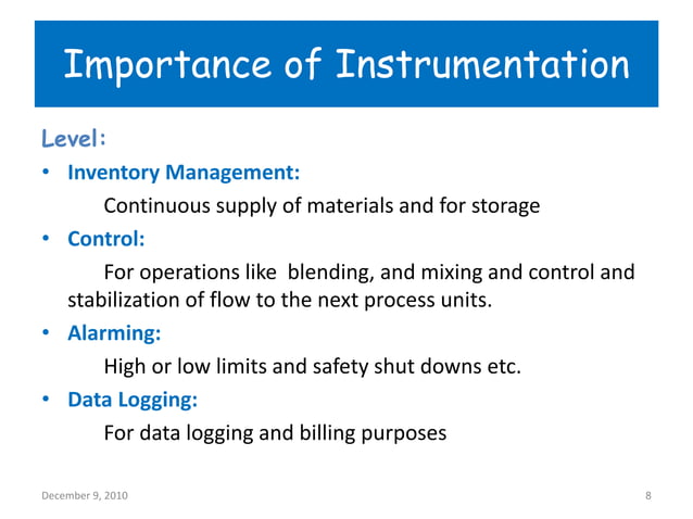IMPORTANCE OF INSTRUMENATION SYSTEM AND WHERE USED.ppt