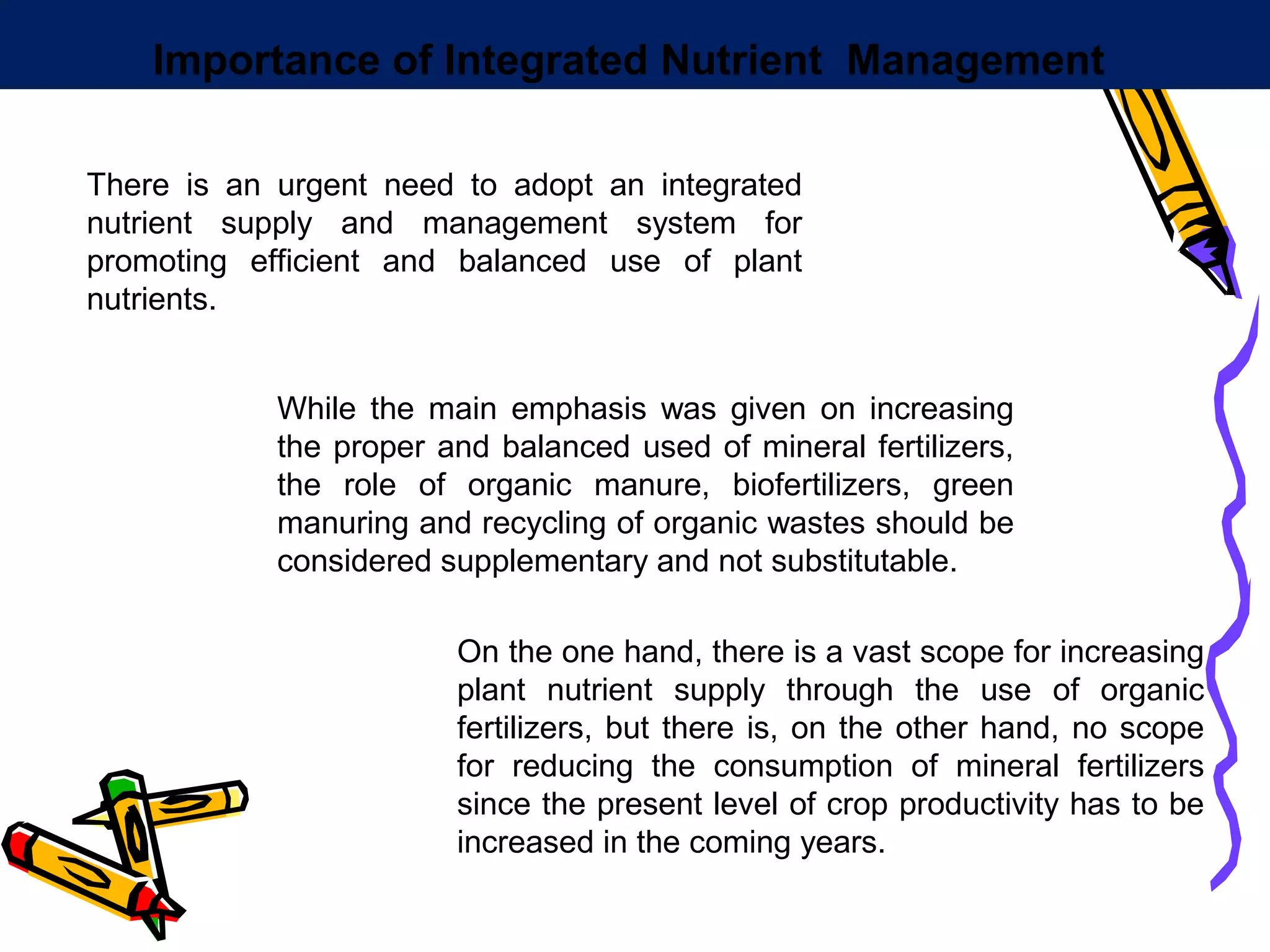 Importance of integrated nutrient management | PPT