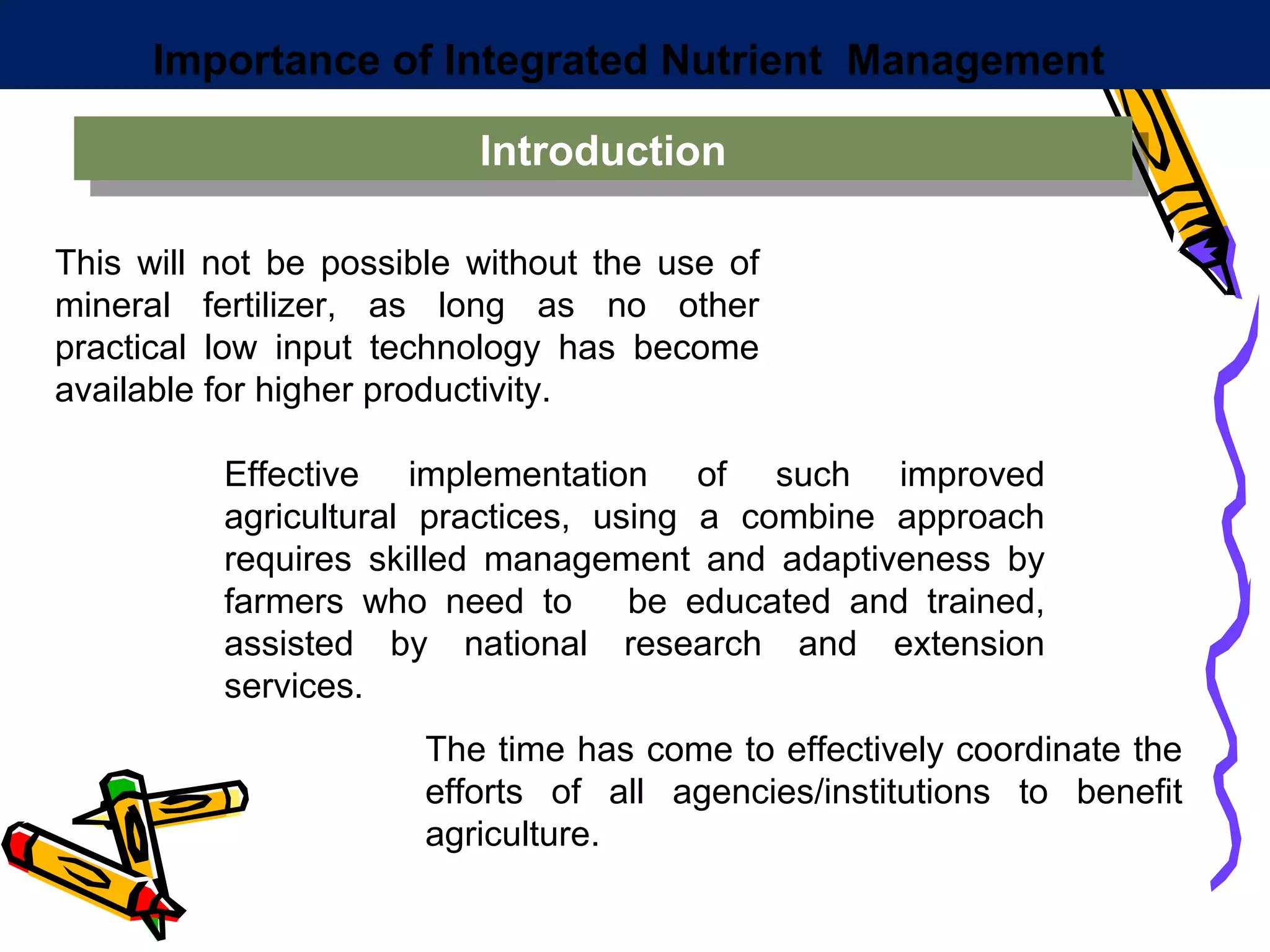 Importance of integrated nutrient management | PPT