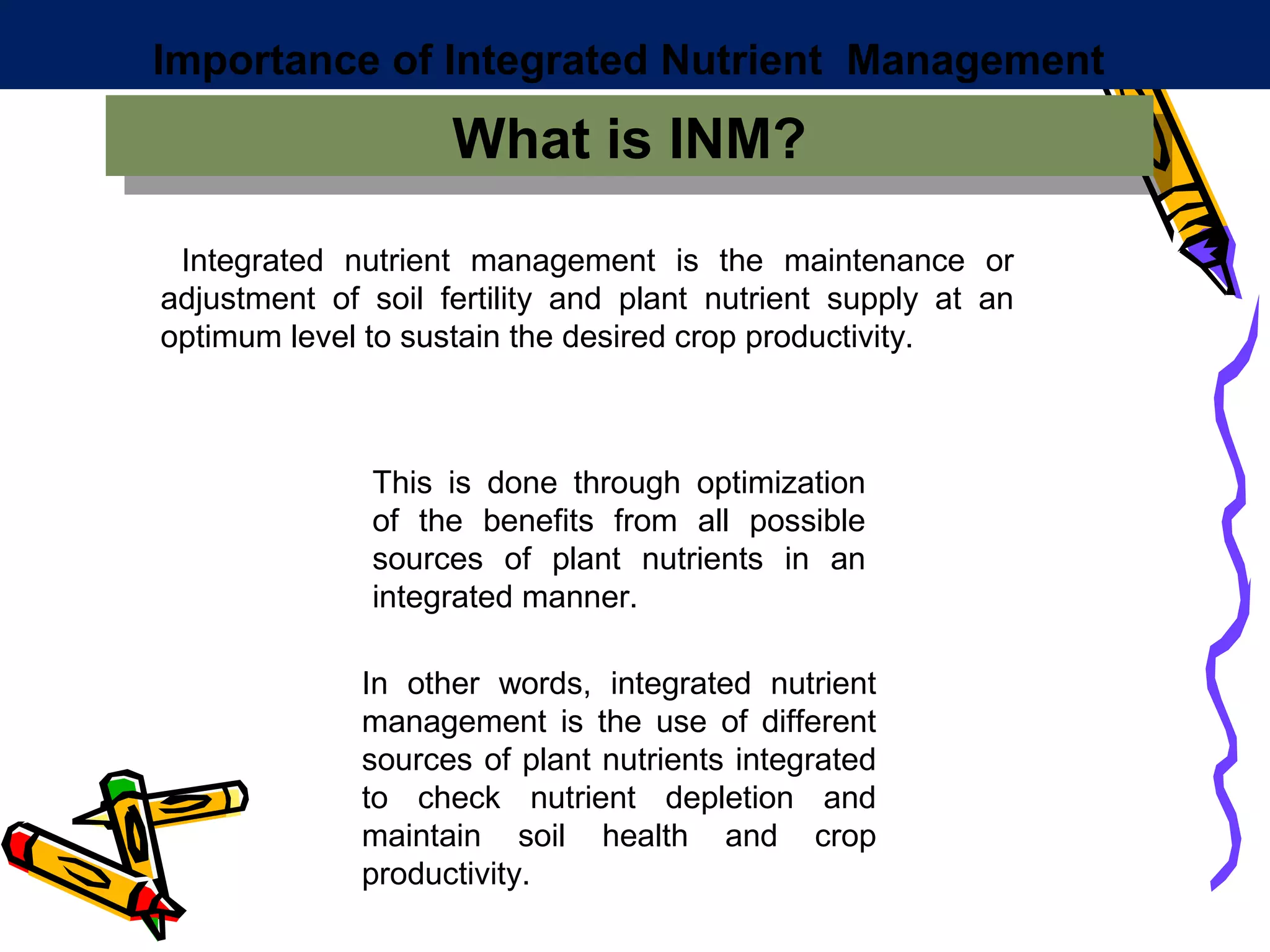 Importance of integrated nutrient management | PPT
